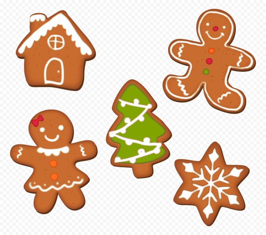 HD Christmas Items Gingerbread Cookies Style PNG | Citypng
