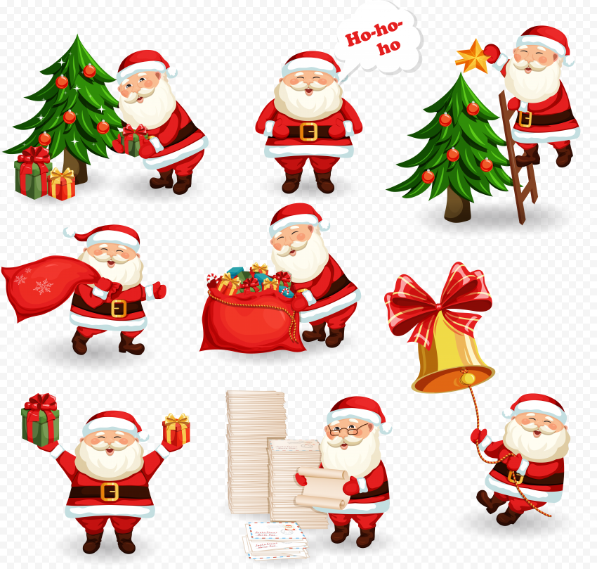 HD Christmas Santa Claus Collection Of Characters PNG | Citypng