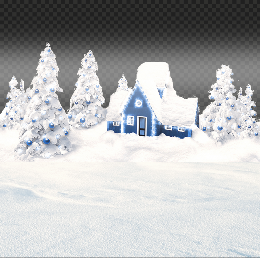 HD Christmas Winter House Covered In Snow PNG | Citypng