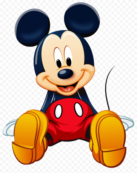 HD Classic Mickey Mouse Sitting Down Illustration PNG | Citypng