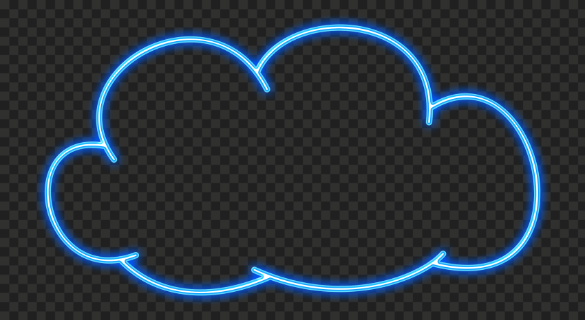 HD Clipart Blue Neon Cloud Icon PNG | Citypng