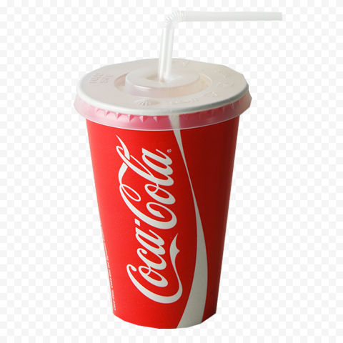HD Coca Cola Disposable Cup With Lid And Straw PNG | Citypng