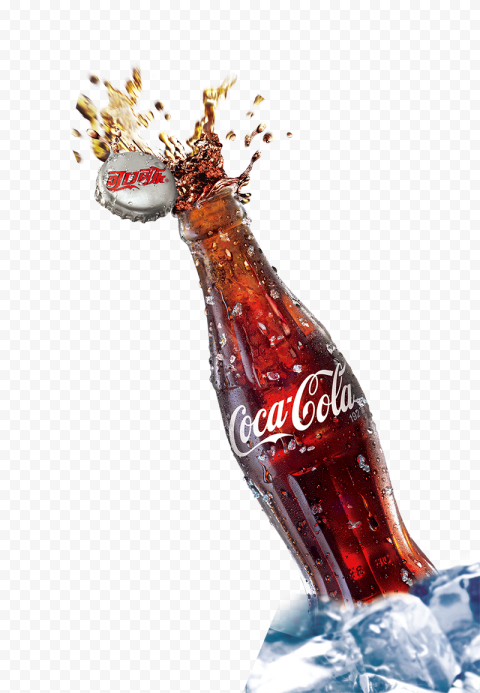 HD Coca-Cola Glass Bottle With Ice Splash PNG | Citypng