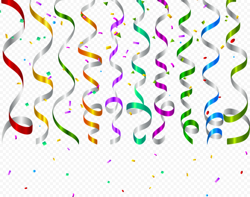 HD Colorful Confetti Ribbons Celebration PNG | Citypng