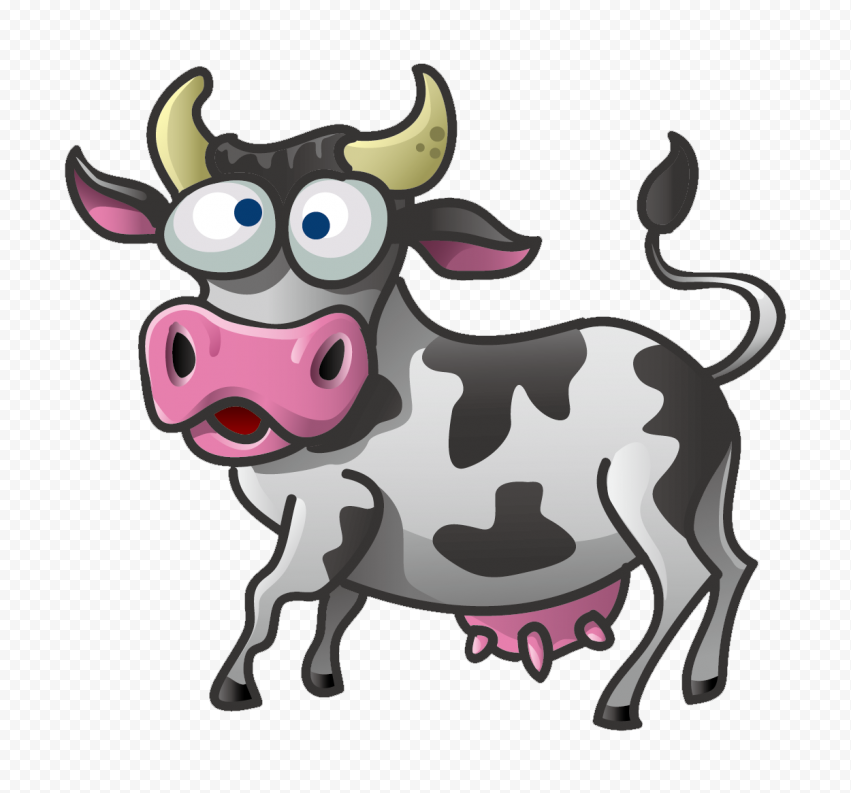 HD Confused Cartoon Cow Character PNG | Citypng