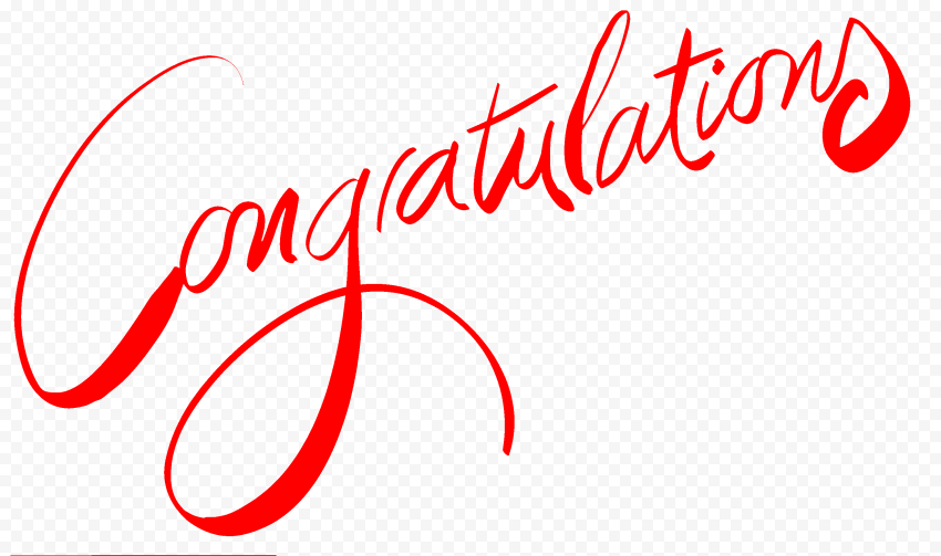 HD Congratulations Red Text Word Calligraphy Transparent Background ...