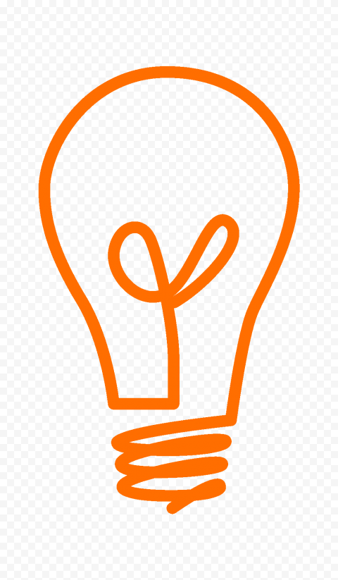 HD Creative Orange Light Bulb Idea Icon Clipart PNG | Citypng