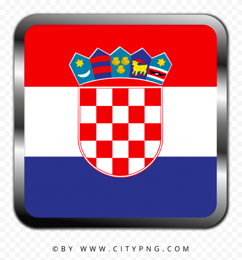 HD Croatia Square Metal Framed Flag Icon PNG | Citypng