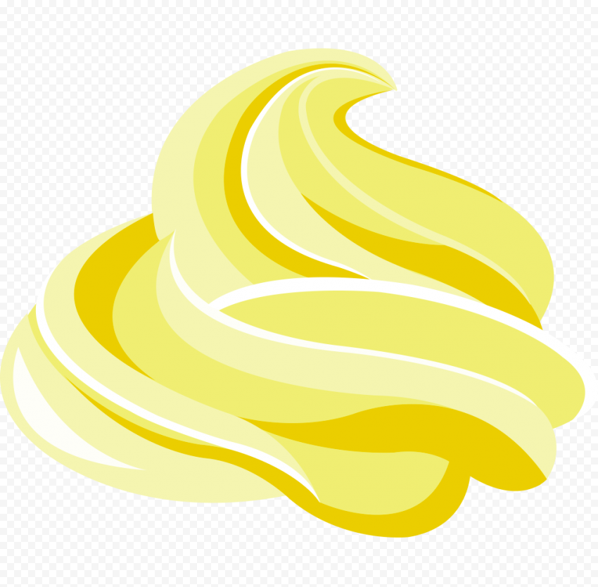 HD Cupcake Icing Yellow Cream Cartoon Illustration PNG | Citypng