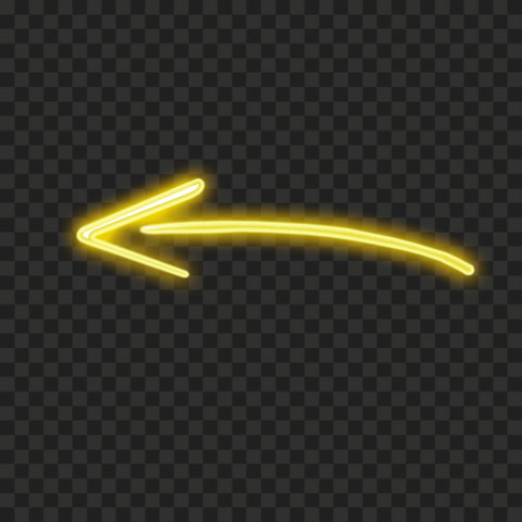 HD Curved Yellow Neon Arrow Pointing Left PNG | Citypng