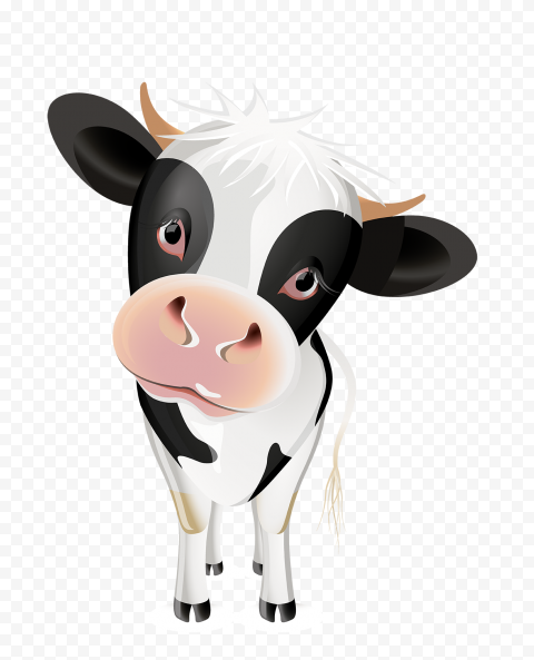 HD Cute Cartoon Standing Cow Calf PNG | Citypng
