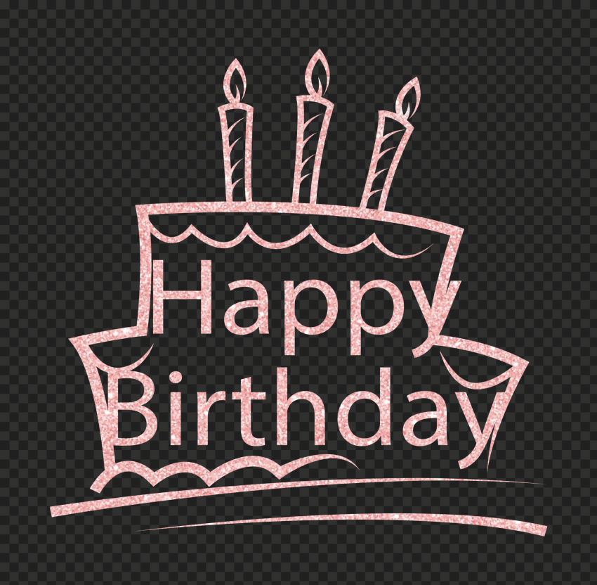HD Cute Pink Glitter Happy Birthday Text PNG | Citypng