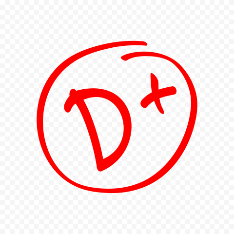 HD D+ Grade Result Hand Drawn PNG | Citypng