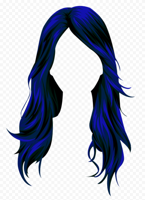HD Dark Blue Stardoll Cartoon Anime Long Hair PNG | Citypng