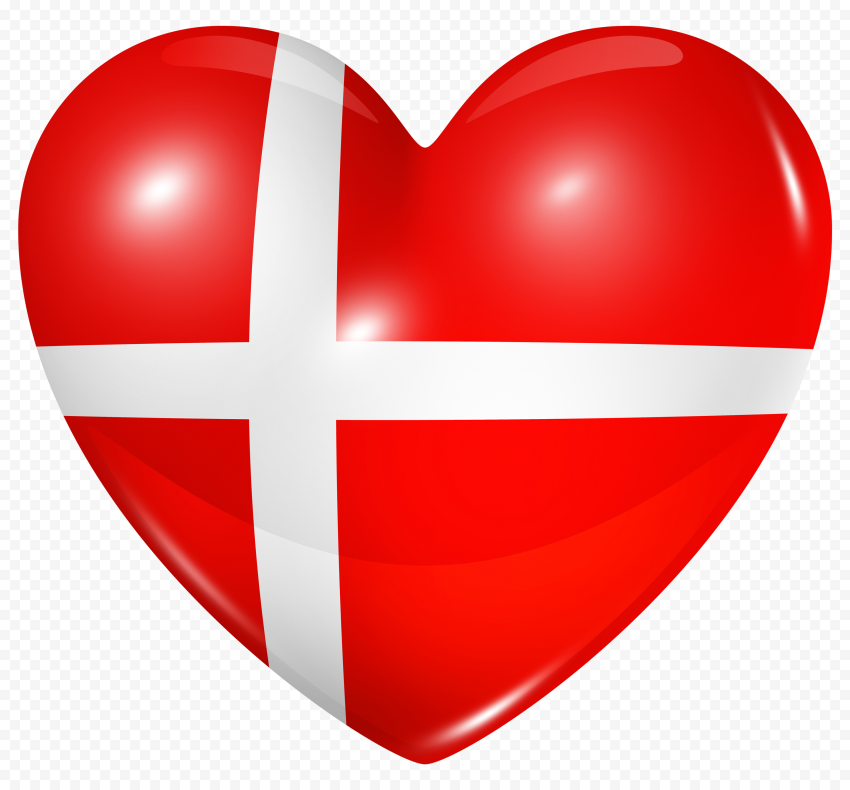 HD Denmark Flag On Heart Shape PNG | Citypng