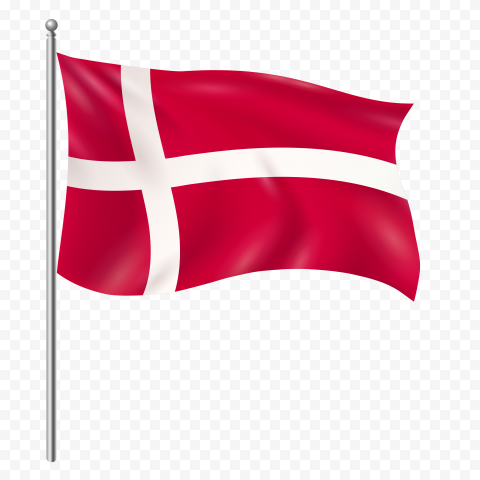 HD Denmark Flag On Pole Transparent Background | Citypng