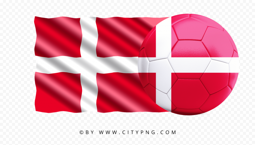 HD Denmark Flag With Soccer Football Ball PNG | Citypng