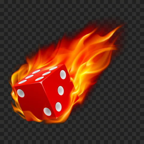 HD Dice Game On Fire Flame PNG | Citypng