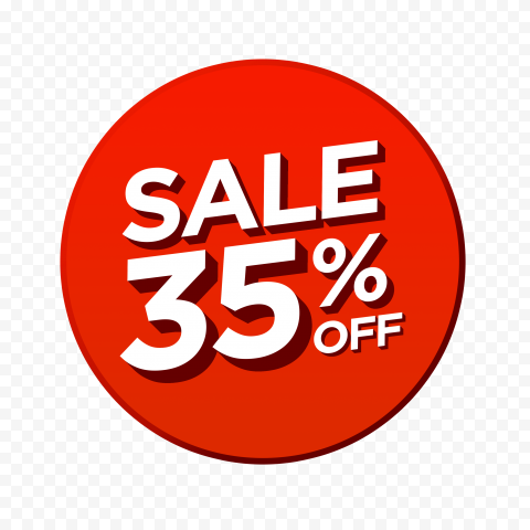 HD Discount 35% Off Sale Red Badge PNG | Citypng