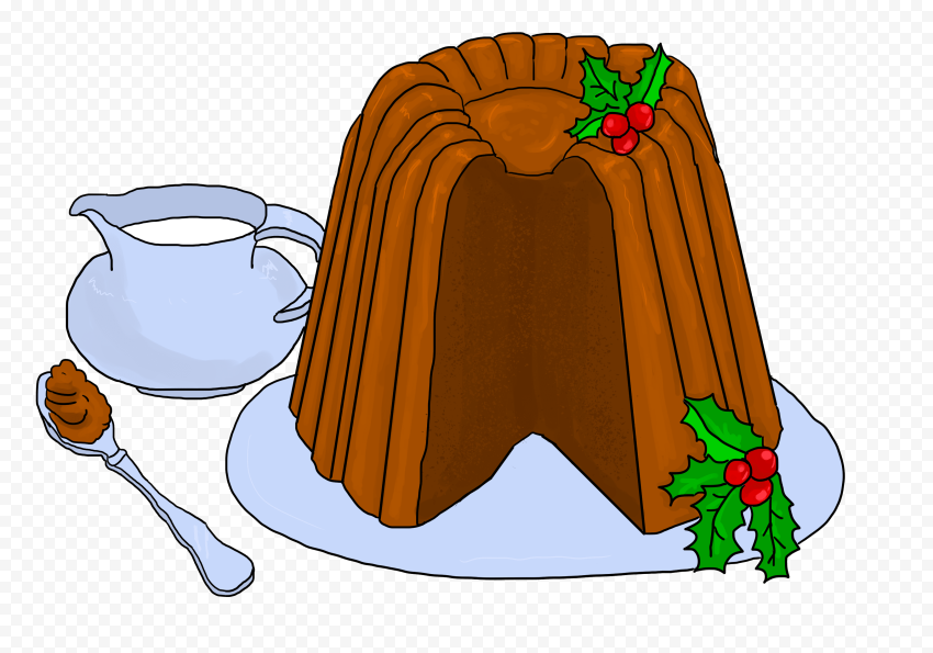 HD Drawing Christmas Pudding Cake Transparent PNG | Citypng