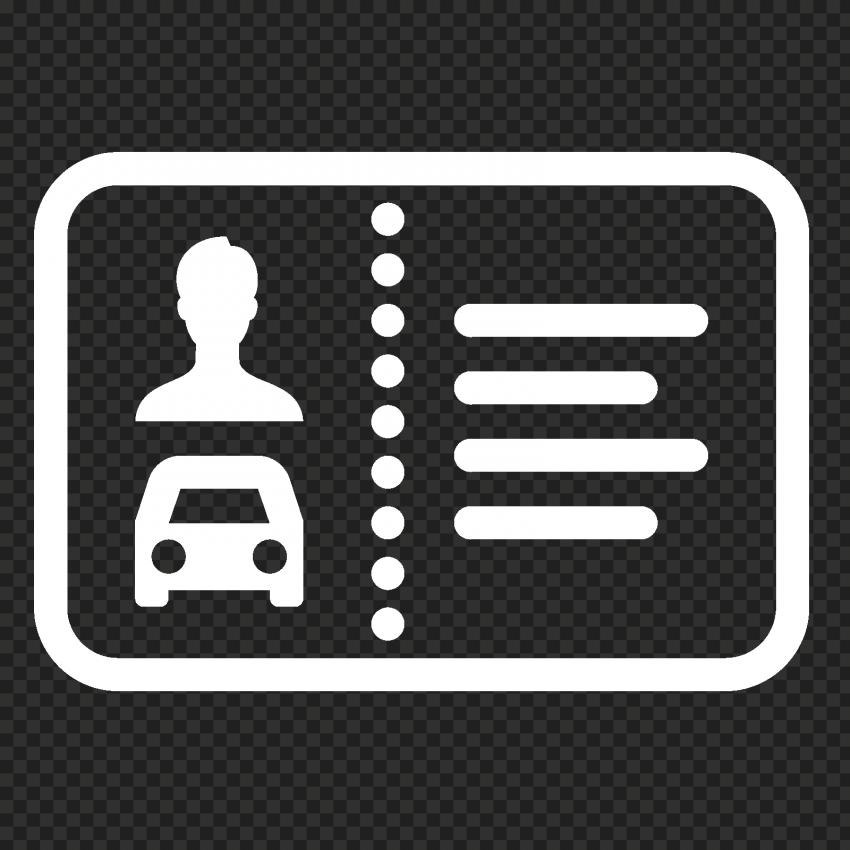 HD Driver's License White Icon PNG | Citypng