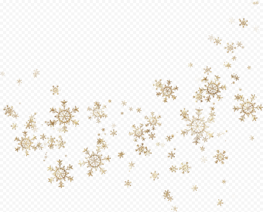 HD Falling Gold Snowflakes Transparent Background | Citypng
