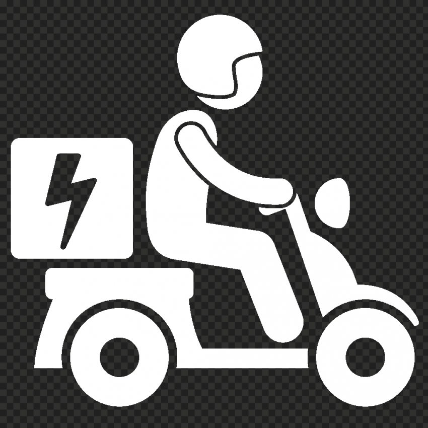 HD Fast Scooter Delivery Shipping White Icon Transparent Background ...