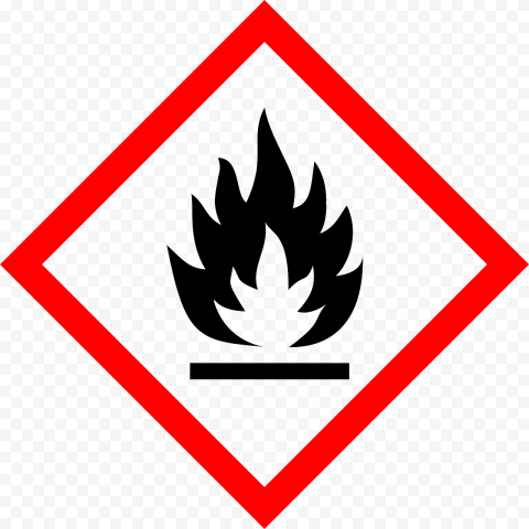 HD Fire Flammable Inflammable Warning Sign PNG | Citypng