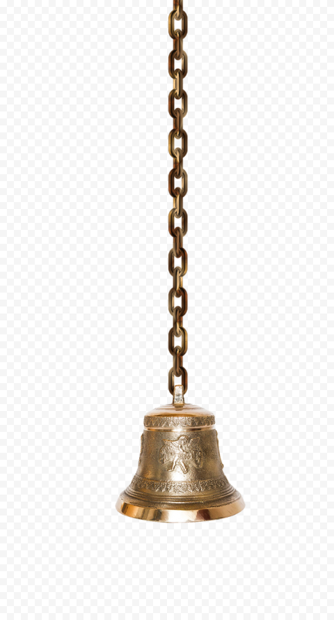 HD Gold Bell Hanging With Chain Transparent PNG | Citypng