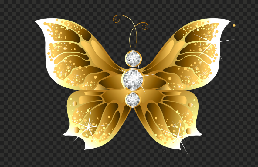 HD Gold Butterfly Insect Illustration PNG | Citypng