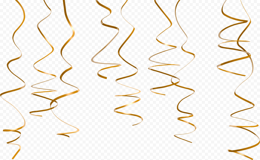 HD Gold Golden Party Ribbons Lines PNG | Citypng