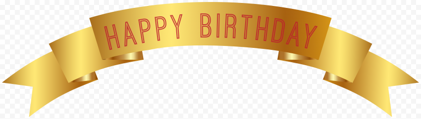 HD Gold Happy Birthday Ribbon Banner PNG | Citypng