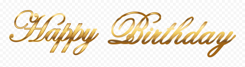 HD Gold Happy Birthday Text Words PNG | Citypng