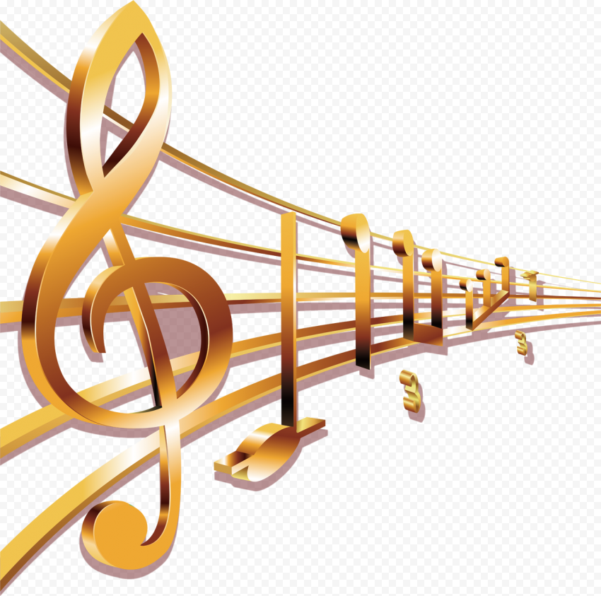 HD Golden Gold Musical Notes Illustration Design PNG | Citypng