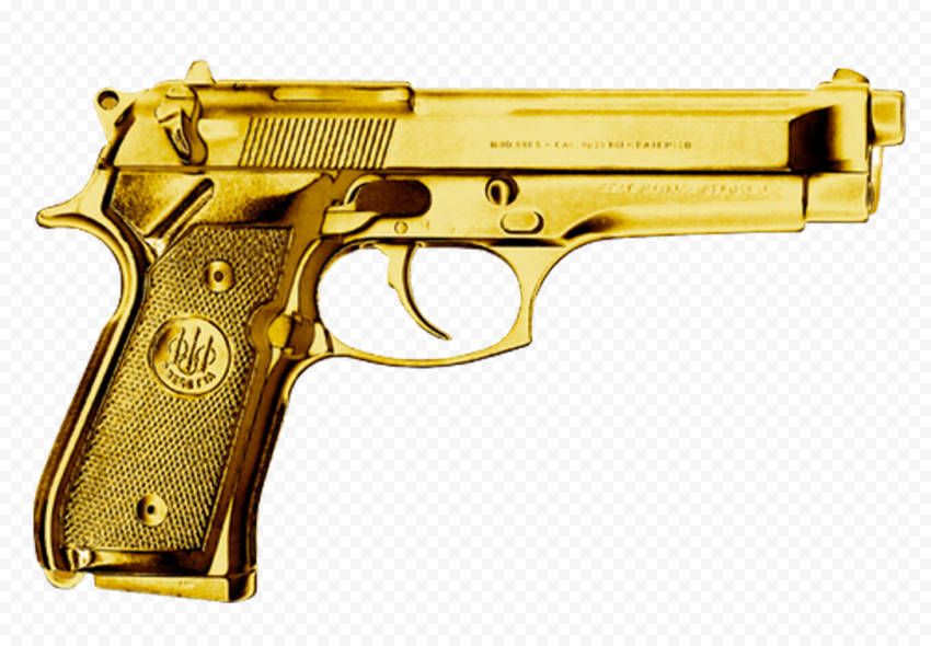 HD Golden Pistol Gun PNG | Citypng
