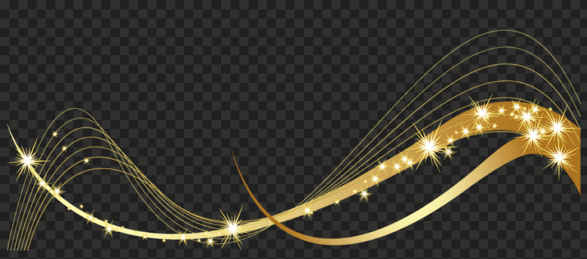 HD Golden Sparkle Wave Ribbon Illustration Abstract PNG | Citypng