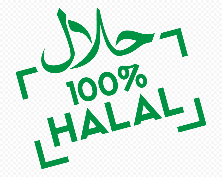 HD Green 100% Halal حلال Stamp PNG | Citypng