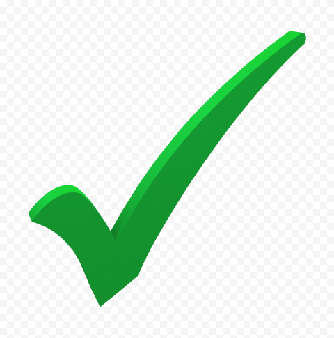 HD Green 3D Tick Check Mark Illustration PNG | Citypng