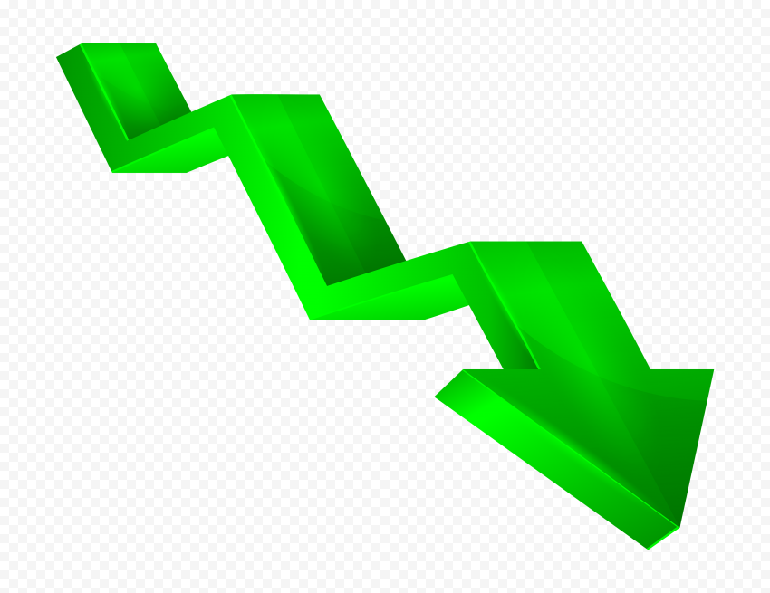 HD Green Down 3D Arrow PNG | Citypng