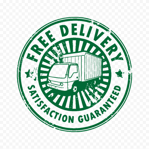 HD Green Free Delivery Round Stamp Transparent PNG | Citypng