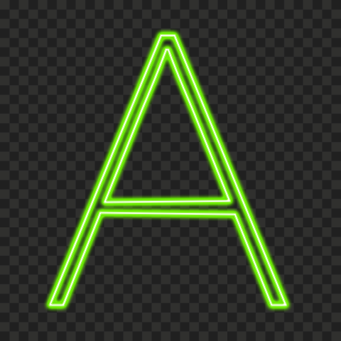 HD Green Glowing Neon A Letter Text Alphabet PNG | Citypng