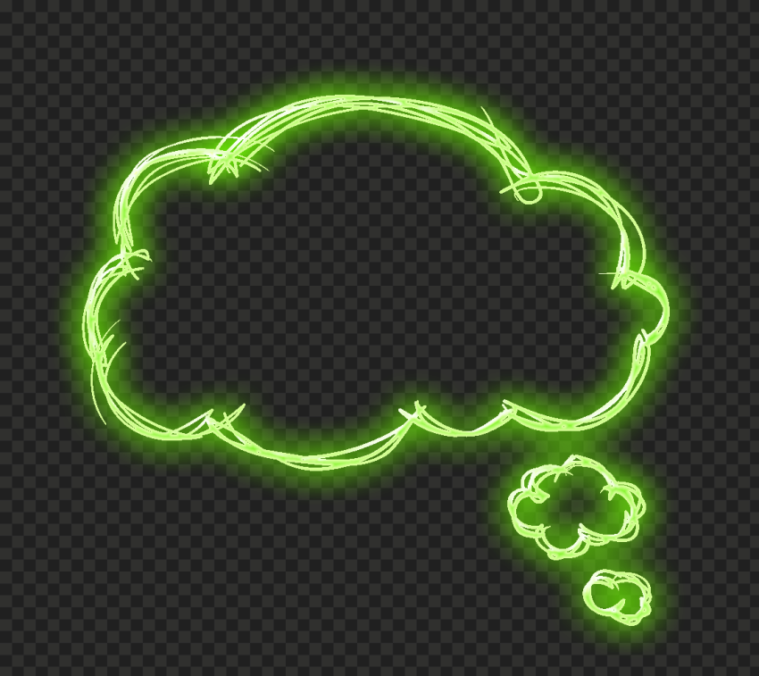 HD Green Glowing Neon Cloud Sketch PNG | Citypng