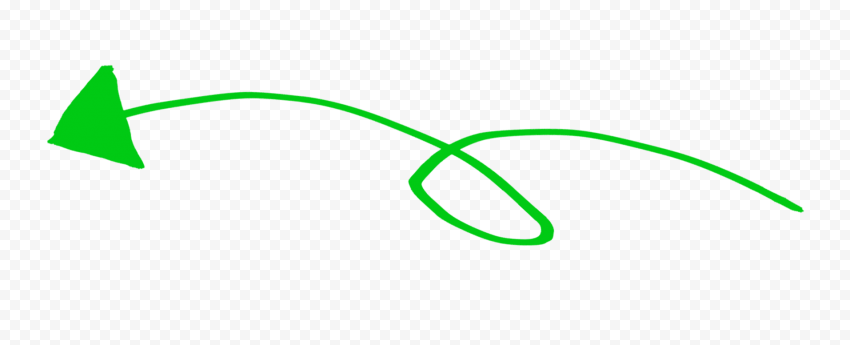 HD Green Line Art Drawn Arrow Pointing Left PNG | Citypng