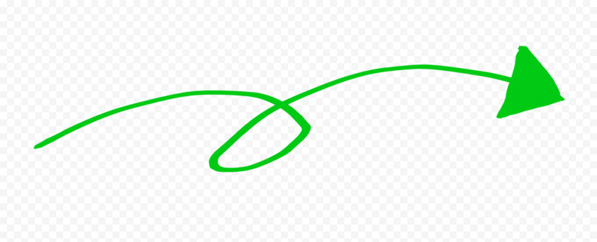 HD Green Line Art Drawn Arrow Pointing Right PNG | Citypng