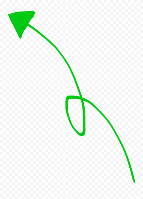 HD Green Line Art Drawn Arrow Pointing Left PNG | Citypng