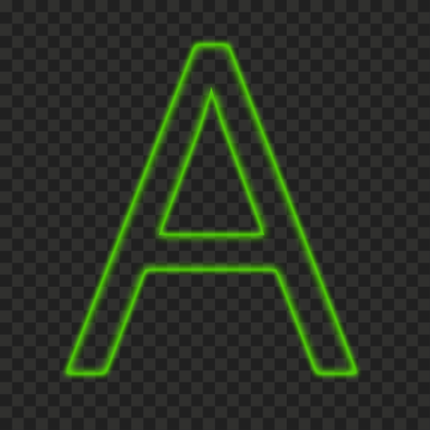 HD Green Neon A Letter Text Alphabet PNG | Citypng