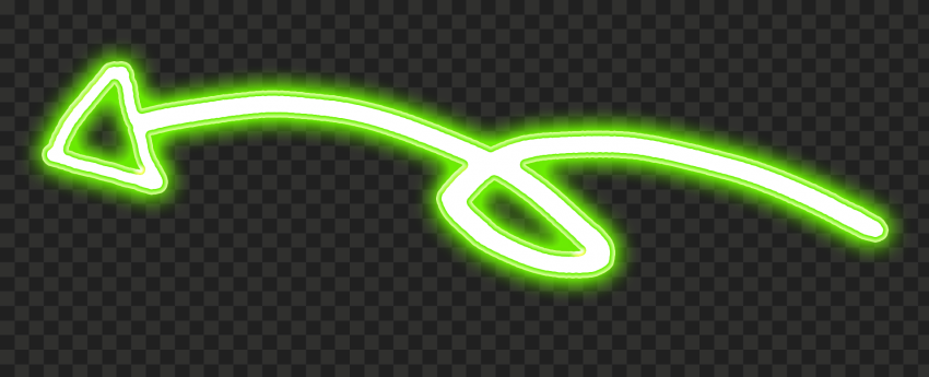 HD Green Neon Line Hand Drawn Arrow Pointing Left PNG | Citypng