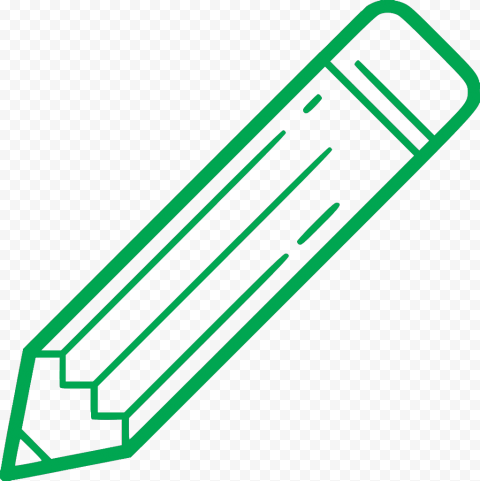 HD Green Outline Angle Pencil Icon PNG | Citypng