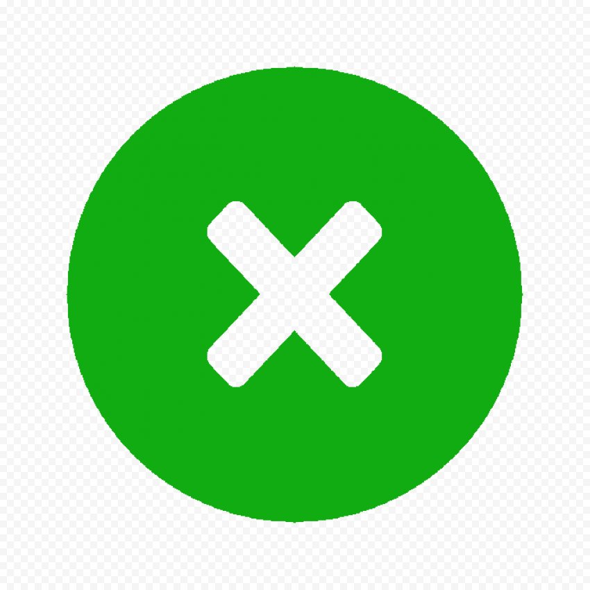 HD Green Round Close X Icon Transparent Background | Citypng