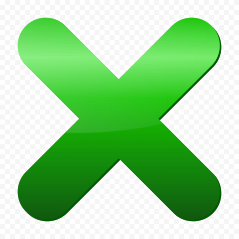 HD Green X Cross Mark Icon PNG | Citypng